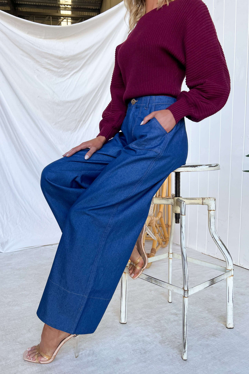 Union Denim Pants - Stylish Mid-High Waist Fit – Amaroso Boutique