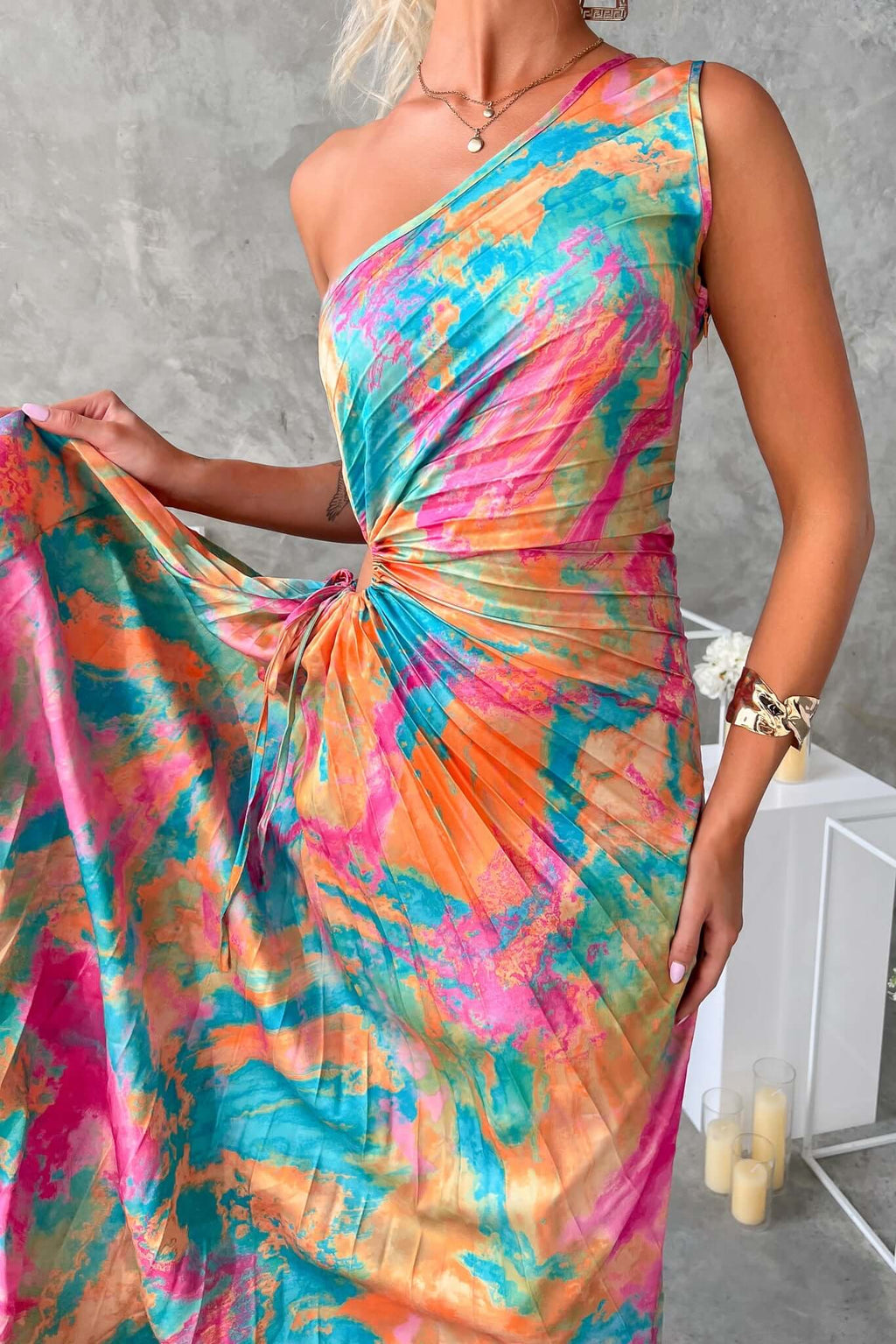 Tejano Maxi Dress - Chic One-Shoulder Design – Amaroso Boutique