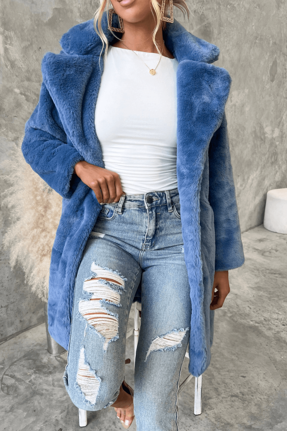 Frosted Coat - Stylish Fluffy Outerwear – Amaroso Boutique